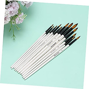 Ciieeo 1 Set/12pcs Summer Sets Detailing Brush Kit Paint Sets Acrylic Brush Coloring Art Paint Brushes Paint Brush Set Paint Brushes Oil Paintbrush Student Acrylic Painting White