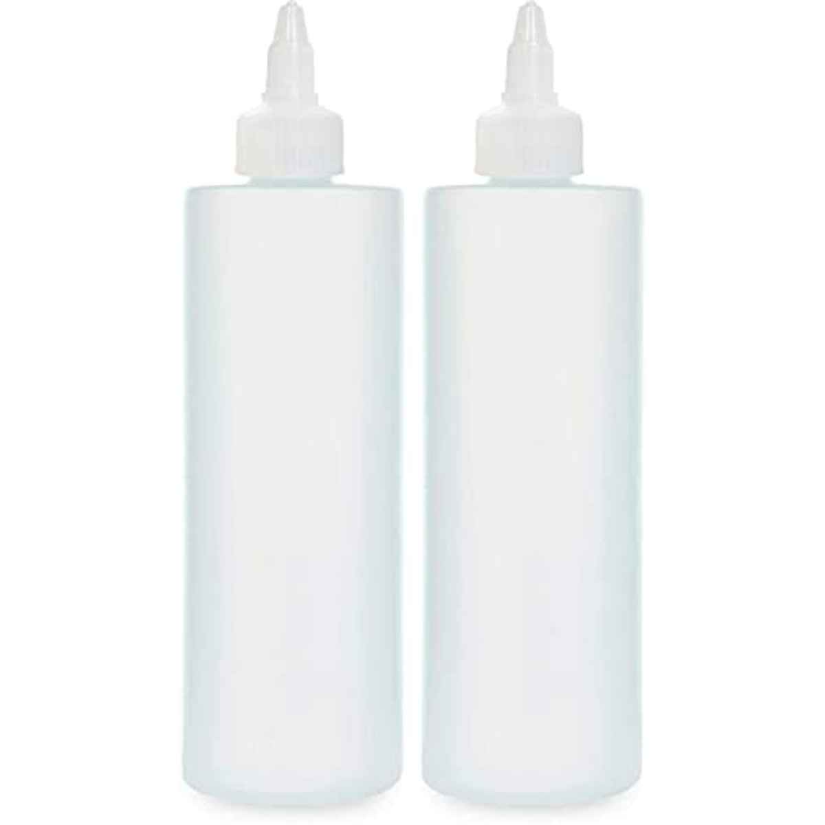 BRIGHTFROM Condiment Squeeze Bottles, 16 OZ Empty Squirt Bottle, Clear Twist Top Cap, Leak Proof - Great for Ketchup, Mustard, Syrup, Sauces, Dressing, Oil, Arts and Crafts, BPA FREE Plastic - 2 PACK