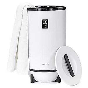 SereneLife Towel Warmers Bucket, with Customized Fragrance for Spa and Bathroom, Luxury Towel Heater Gifts for Him & Her, Auto Shut off, Fits 2 large Towels, Blankets, Bathrobes, PJ's (Black)