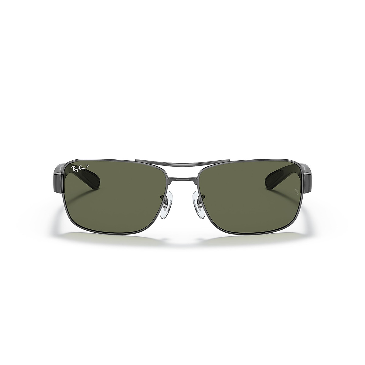 Ray-Ban Men's RB3522 Square Sunglasses, Gunmetal/Polarized Green, 64 mm