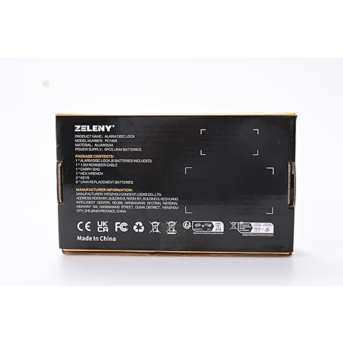 ZELENY Motorcycle Lock Anti Theft Motorcycle Disc Lock Motorcycle Alarm 110dB 7mm Pin, accessories with Reminder Cable and Carry Pouch, Waterproof, Heavy Duty Disc Brake Lock for Motorbike Bike Moped