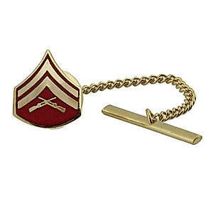 United States Marine Corps Gold and Red Chevron Tie Tac (Veteran Owned Business) (CORPORAL)