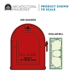 ARCHITECTURAL MAILBOXES 7600R MB1 Mailbox, Medium, Red