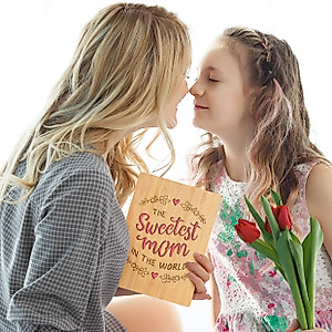 Birthday Card for Mom, Handmade Bamboo Mom Greeting Card, Special Birthday Card/Mothers Day Card/Retirement Card/Wedding Card/Christmas Card for Mom, Sweetest Mom Gift Card