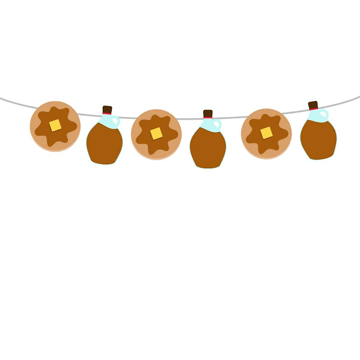 4.3" Tall SYRUP AND PANCAKE Garland, Pancake Garland, Pancake Banner, Pancake Birthday Banner, Pancake Party, Pancake Decorations