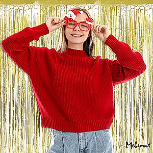 4 Pack Light Gold Fringe Curtain Backdrop, 3.2Ft x 9.8Ft Metallic Tinsel Foil Fringe Streamers Background for Photo Booth Birthday Wedding Baby Shower Carnival Easter Mother’s Day Party Decorations