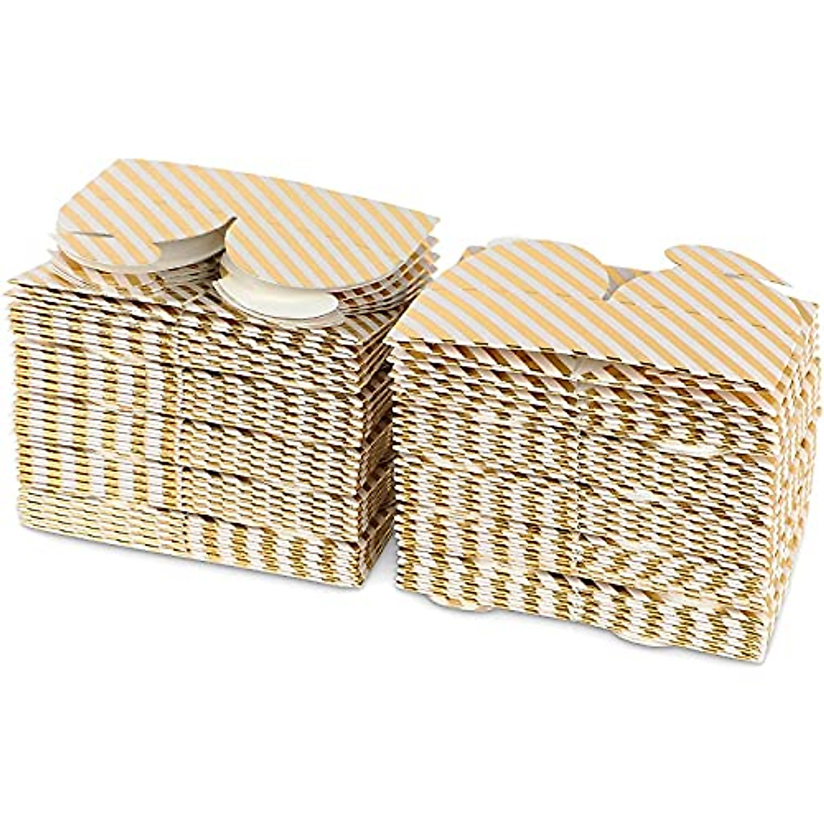 Sparkle and Bash Gold Foil Striped Party Favor Gift Boxes (2.6 x 2.6 x 1.6 Inches, 100 Pack)