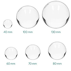 Navaris Crystal Clear Glass Ball - 130mm Transparent K9 Globe for Meditation Divination - Photo Sphere Prop for Art Decor, Photography w/Stand