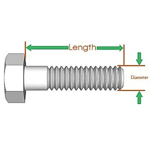 Newport Fasteners Hex Bolts, Grade 5 Plain Finish, 7/8"-9 x 9 1/2" (Quantity: 5 pcs) Partially Threaded UNC Thread (Thread Size: 7/8") x (Length: 9 1/2")