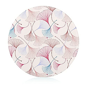 Ginkgo Biloba Leaves Glass Cutting Board Round Kitchen Decorative Chopping Blocks Mats Food Tray for Men Women