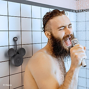 Disney Mickey Mouse Ears Bluetooth Shower Speaker with Suction Cup – Disney IPX4 Rated Water Resistant Speaker for Shower, Baths| Up to 5 HRs Playtime, Built in Button Controls and Mic for Phone Calls