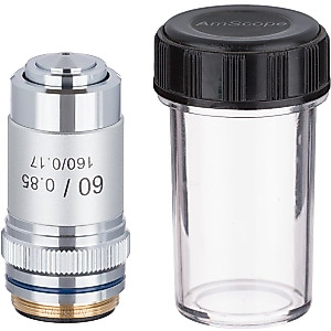 AmScope A60X 60X Achromatic Microscope Objective, Grey