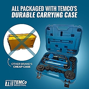 TEMCo TH0037 4" Hydraulic Knockout Punch Electrical Conduit Hole Cutter Set KO Tool Kit 5 Year Warranty