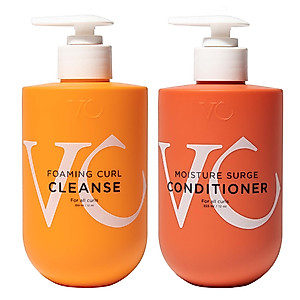 Vicious Curl Foaming Curl Cleanse and Moisture Surge Conditioner Kit – Clarifying Shampoo and Deep Conditioner for Curly Hair – Color-Safe, GMO-Free, with Amino Acids, Proteins & Superfruits (10 oz)