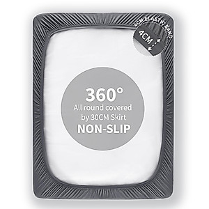 SONIVE Waterproof Mattress Pad - Quilted Fitted Mattress Topper, Soft and Breathable Mattress Protector, Fluffy Pillow Top Mattress Cover(Grey, Queen)