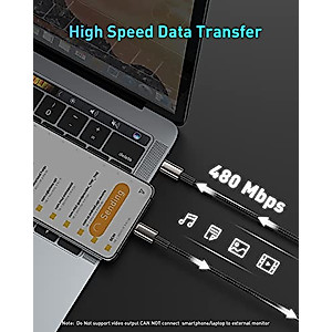 USB C Cable, Baseus 100W PD 5A QC 4.0 Fast Charging USB C to USB C Cable, Zinc Alloy Nylon Braided Type C Data Cable for Samsung S21 S20+ S10 Note 10 iPad Pro MacBook Pro Google Pixel and more (3.3ft)