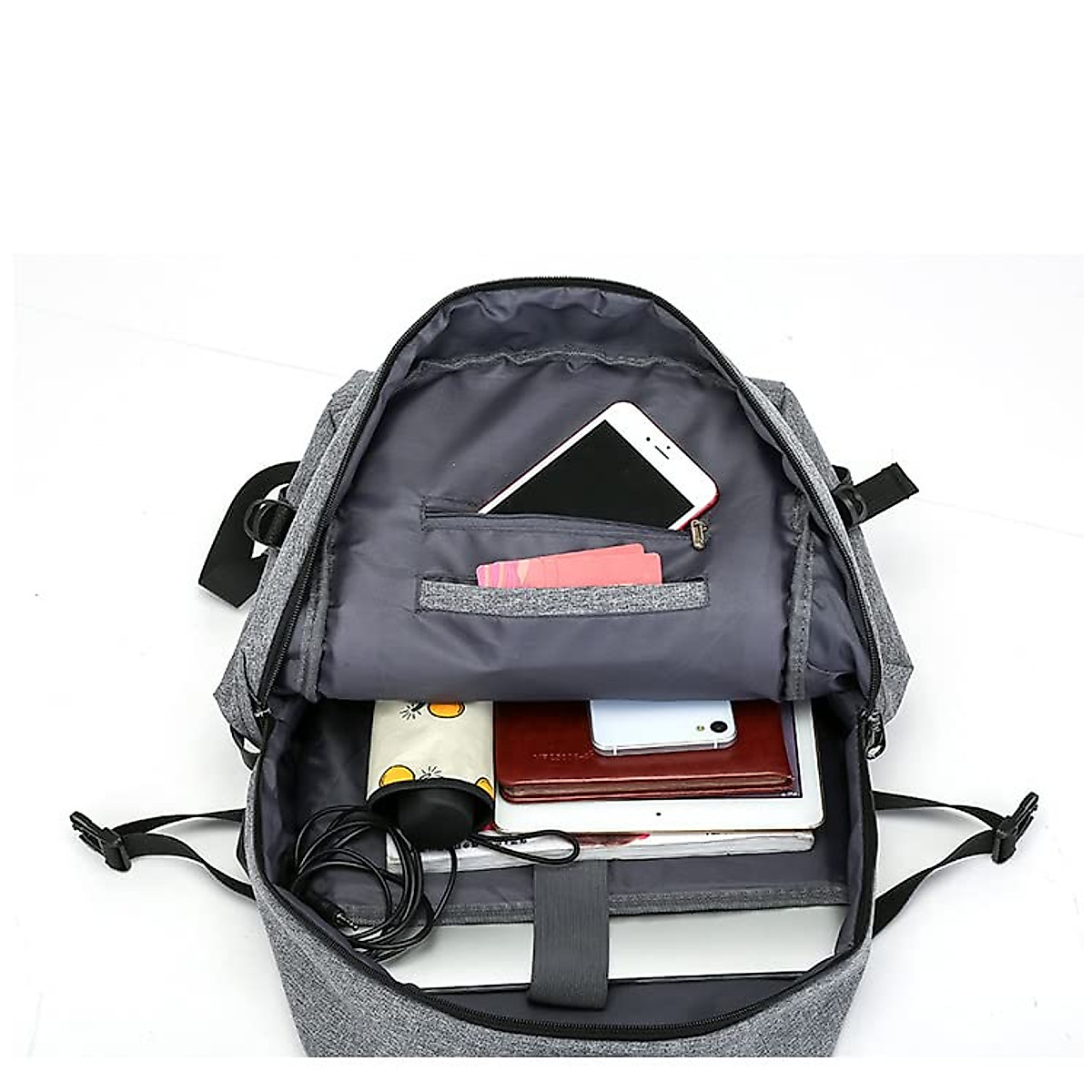 Travel Laptop Backpack Business Anti Theft Slim Durable Laptops Backpack with USB Charging Port, Water Resistant College School Computer Bag Gifts for Men Women Fits 17 Inch Notebook (Grey)