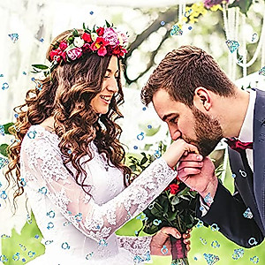 2.1 Oz/ 60 g Holographic Wedding Ring Confetti Glitter Diamond Confetti Wedding Party Table Confetti Engagement Ring Confetti Decor for Bridal Shower Engagement Wedding Valentines Day Cake Table Decor