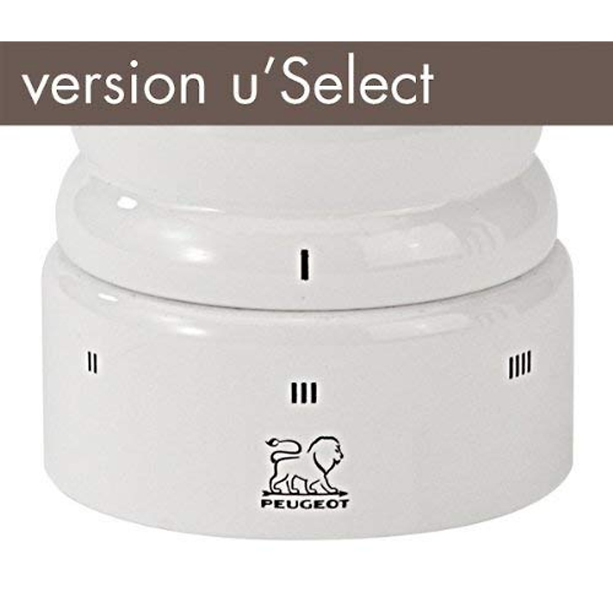 Peugeot Paris U'Select 5-Inch Pepper & Salt Mill Set, Black & White Lacquer