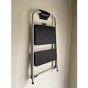 Tetra-Teknica GMH-01-2P 4-in Steel Wall Mount Ladder and Wheelbarrow Hanger, Matte Black, Pack of 2