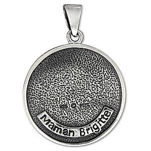 Moonlight Mysteries Sterling Silver Maman Brigitte Voodoo Loa Veve Symbol Pendant