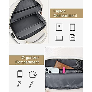 MATEIN Purse Backpack for Women, Waterproof Small Cute Fashion Shoulder Bag with USB Charging Port, Lightweight Mini Casual Daily Travel Backpack Daypack Gift for Ladies Teens Girls, Beige