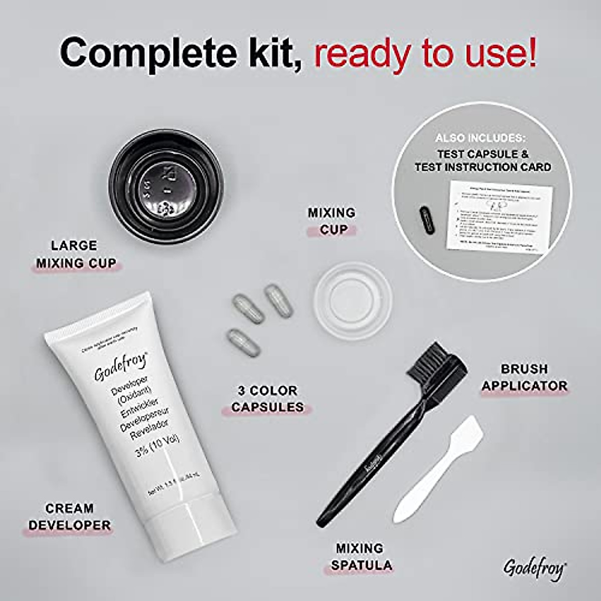 Godefroy Barbers Choice 3 Application Beard and Mustache Dye For Men, 6 weeks of Cover For Gray Facial Hair, Natural Black