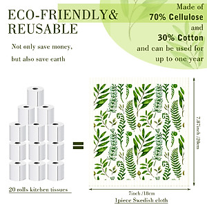 6 Pcs Swedish Dishcloth for Kitchen Reusable Paper Towels Swedish Sponge Absorbent Dish Towel Fast Drying Washable Cleaning Cloths No Odor Wipes Decorative Hand Tea Towel for Kitchen