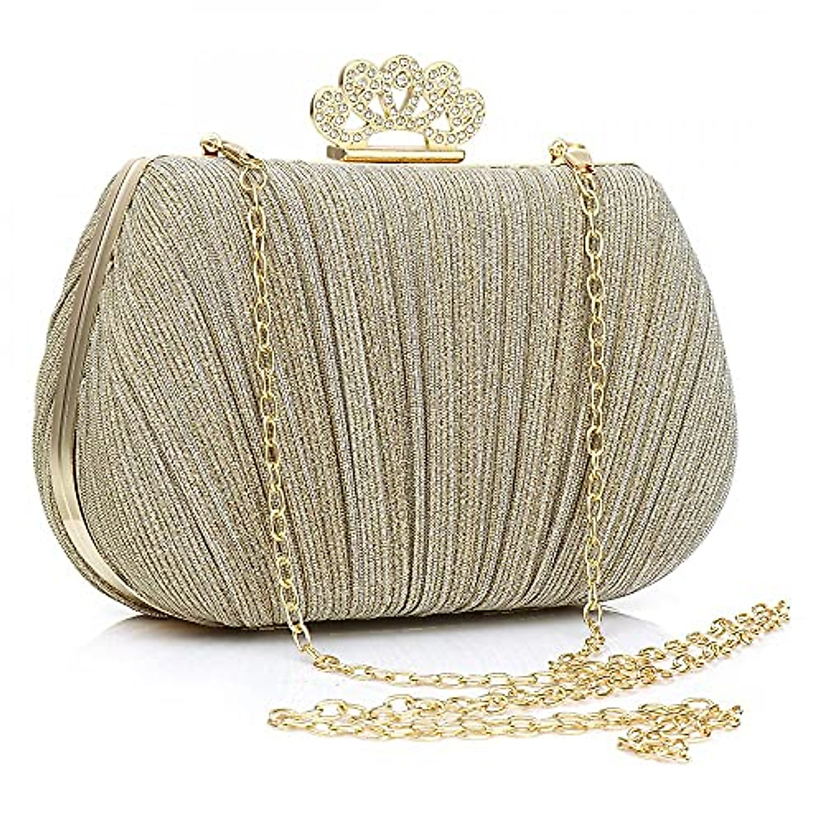 Evening Clutch Bag, Elegant Clutch Purses for Women Wedding Cocktail Party Handbag Clutch Wallets (Silver)