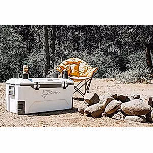 COHO 165QT Ice Chest Hard Cooler, Heavy Duty, High Performance Insulated Cooler with Fish Ruler, Removable Threaded Cup Holders, Magnetic Disc, Tie Down Loop, Easy Access Hatch