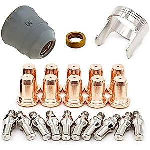 RX WELD 23pcs Plasma Cutting Torch IPT-60 PT-60 IPT-40 PT40 Tip 0.039'' 1.0mm Electrode Shield Cap Stand Off