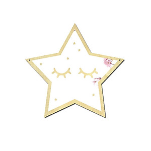 FARZI Cartoon Decorative Mirror Nordic Wooden Acrylic Mirror Creative Art Wall Decoration