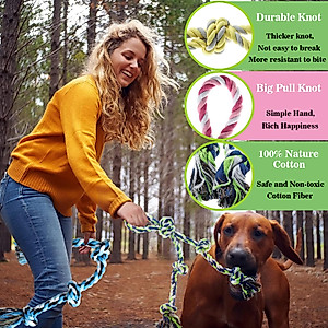 Kwispel Rope Toy for Dogs, 2 Pack Large Dog Rope Toys for Aggressive Chewers, Heavy Duty Dog Toys for Large Medium Breed, Indestructible Tough Rope Chew Toys Tug of War Dog Toy Teeth Cleaning