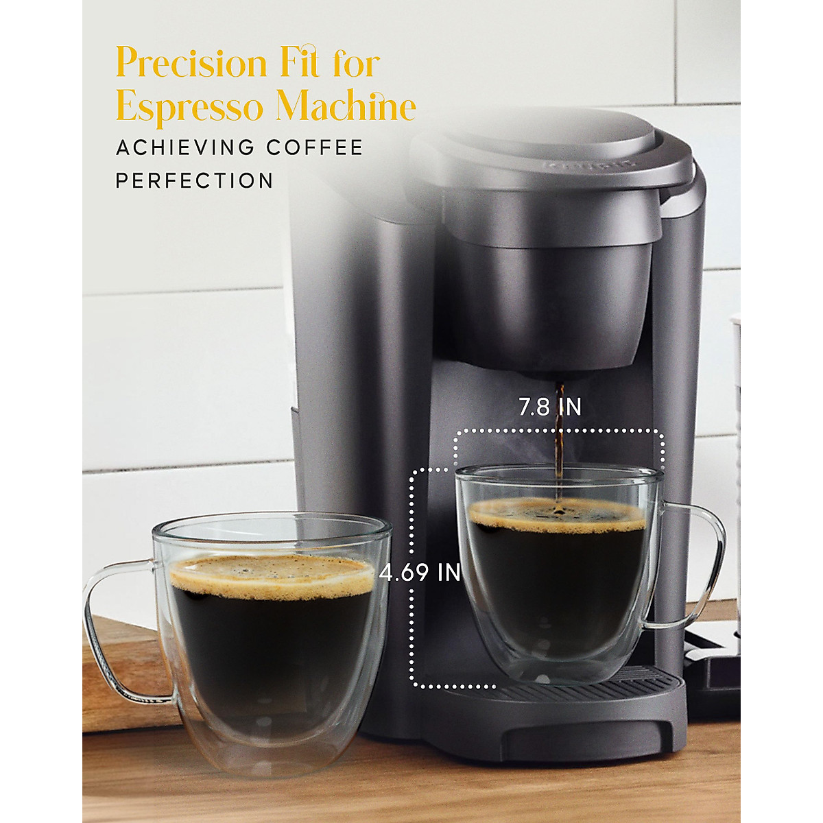 Kitchables Double Walled Glass Coffee Mugs Set of 2, 20oz Insulated Glass Coffee Mugs for Cappuccino, Latte, Tea, Espresso - Latte cup - Tazas Para Cafe