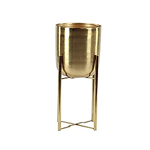 CosmoLiving by Cosmopolitan Metal Indoor Outdoor Dome Planter with Removable Stand, Set of 2 19", 22"H, Gold