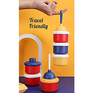 PandaEar Baby Formula Dispensers on The go for Travel| Stackable Portable Baby Formula Storage Container| Travel Formula Holder for Diaper Bag| Baby Powder Dispenser, 3 Layers 2 Pack