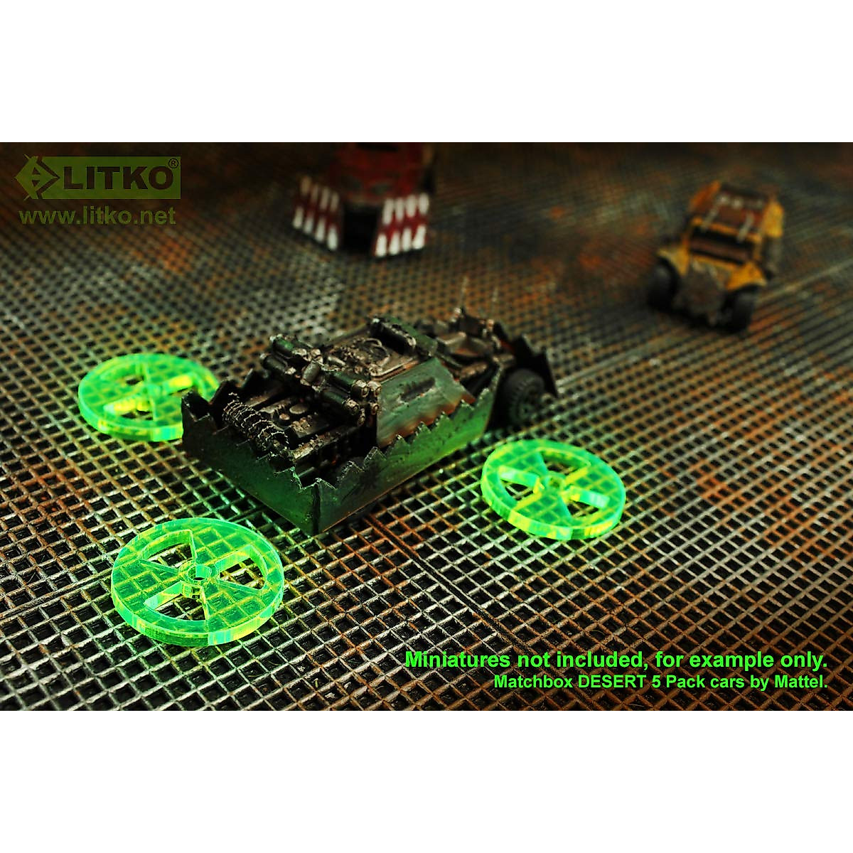 LITKO Large Radiation Tokens, Fluorescent Green (5)