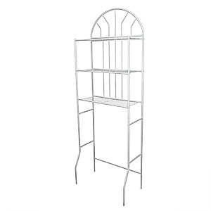 QUEMARQUE 3-Tier Over The Toilet Storage Rack Shelves Bathroom Frame Shelf Organizer Stand for Home Bathroom, White