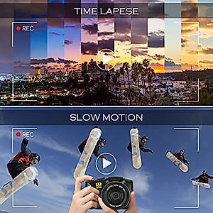 Digital Camera with Macro & Wide Angle Lens 48MP 4K Full HD Vlogging Camera for YouTube 3.0 Inch Screen Compact Camera for Beginners Teens Photography with Two Rechargeable Batteries