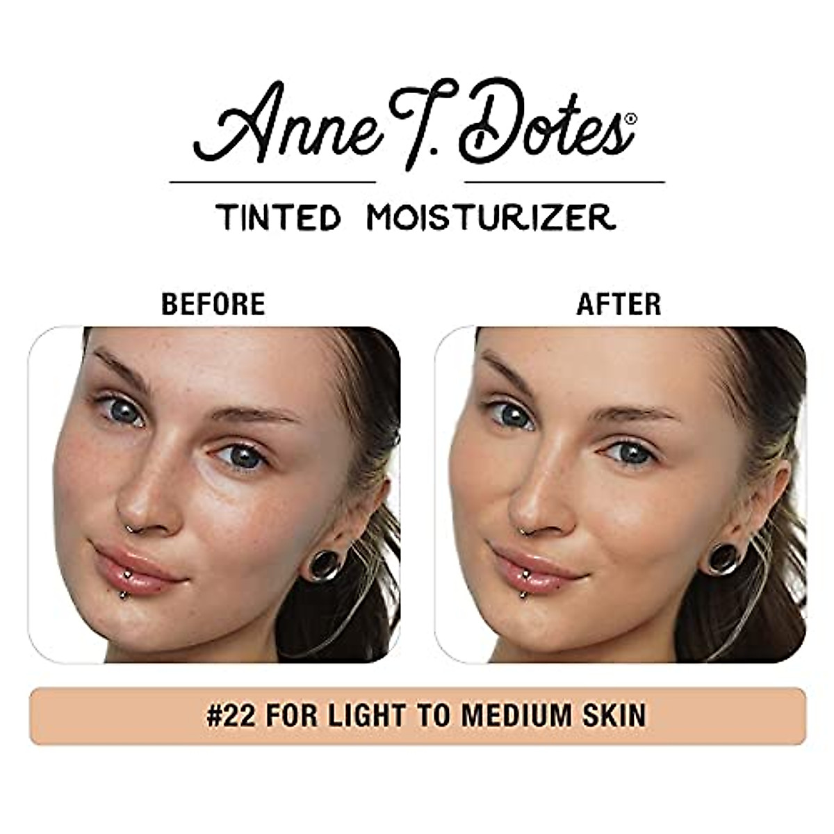 theBalm Anne T. Dotes Tinted Moisturizer, 22 (For Light to Medium Skin), 1 fl. oz.