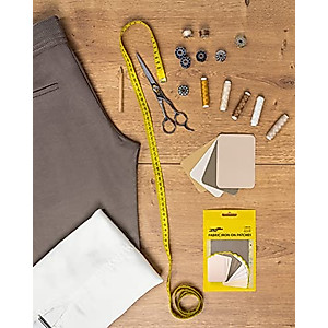 ZEFFFKA Premium Quality Fabric Iron-on Patches Inside & Outside Strongest Glue 100% Cotton Shades of Brown Beige Khaki Repair Decorating Kit 12 Pieces Size 3" by 4-1/4" (7.5 cm x 10.5 cm)