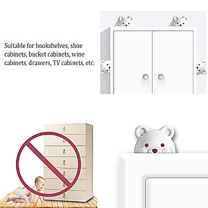 Child Safety Cabinet Locks, Cabinet Wall Anchors Protect Toddler and Pet from Falling Furniture, 2-Pack Baby Anti-Tip Furniture Anchor Straps, for Cabinets Drawers Fridge, Easy Installation（White）…
