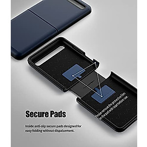 GOOSPERY for Galaxy Z Flip Case (2020) with Hinge Coverage, Luxury 360 Protection TPU Bumper Soft Feeling Hard PC Back Dual Layer Cover - Navy Blue