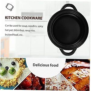 HEMOTON Ceramic Clay Pot Korean Clay Pot Stockpot with Lid Chafing Dishes with Lids Ceramic Stew Pot Oven Pot Sizzling Hot Pot Ceramic Cooking Pots Casserole Kitchen Stew Pot Blue Gas Food