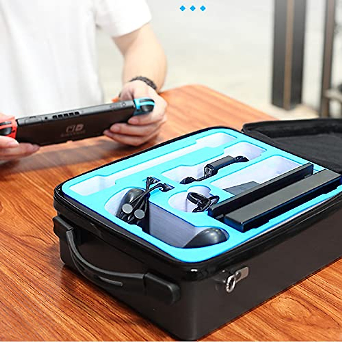 Azicok Carry Case for Nintendo Switch, Hard Shell with 24 Game Cartridges, Switch Consoles, Pro Controller & Accessories Protective Carrying Case for Travel, Black