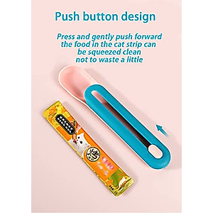 Nuatpetin Cat Food Spoon, Safe Cat Strip Squeeze Spoon, Reusable Cat Strip Lickable Liquid Treat Universal BPA Free Pet Feeder Spoon, Cat Wet Food Spoon, Pet Feeder Cat Treats Spoon Plastic