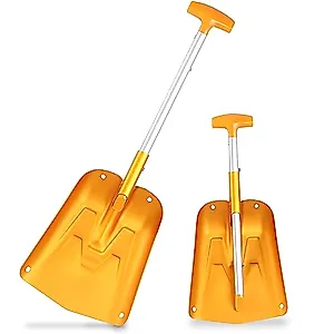 AceCamp Lightweight Collapsible Snow Shovel, Portable Adjustable Aluminum Emergency Shovel, Foldable Telescopic Winter Shovel for Car, Camping, Home