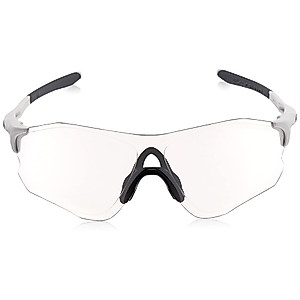 Oakley Men's OO9313 EVZero Path Low Bridge Fit Polarized Rectangular Sunglasses, Matte White/Clear Black Iridium Photochromic, 38 mm