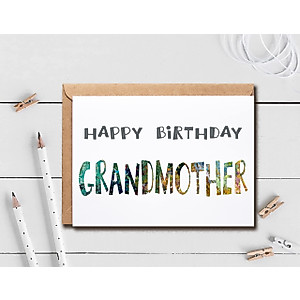 Happy Birthday Grandmother - Grandmother Birthday Card - Grandmother Card - Card For Grandmother Modern - Grandmother Birthday Card