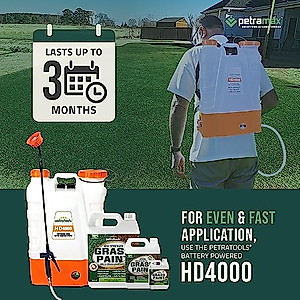 PetraTools Grass Paint Max Strength, Green Grass Lawn Spray & Dog Spot Repair, Lawn Paint, Spray on Grass, Green Lawn Spray, Grass Paint for Lawn, Lawn Spray Paint, Green Dye for Lawn (1 Gal)